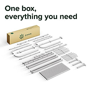 Zinus Heidi Metal Platform Bed Frame / Steel Mattress Foundation / No Box Spring Needed / Easy Assembly, White, Full