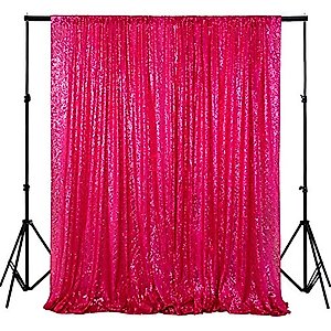 ShiDianYi 4FTx6FT-Sequin Backdrop-Hot Pink-Sequin Backdrops Curtain Glitz Sequin Backdrop Photography Sparkly Backdrop Photo Booth Curtain for Your House Decoration (Hot Pink)