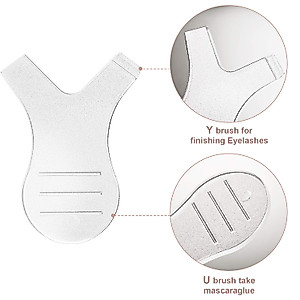 Leinuosen 20 Pack Y Lash Lift Tool Y Shape Eyelash Brush Lash Lift Brush Silicone Grafting Eyelash Lift Brush for Eyelash Extension Clean up