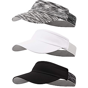 3 Pieces Sports Visor Hats Visor Women Sun Visors Hat for Women Lightweight Quick Dry Hat Elastic Visor Cap Golf Tennis Visor Hat