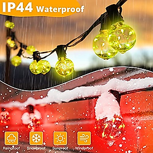 Ollny G40 30FT Outdoor String Lights, Waterproof RGB Color Changing Hanging Lights with 30 Edison + 2 Spare LED Bulbs, Shatterproof Outside Lights for Patio Camper Garden Porch