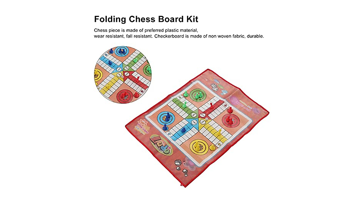 Tissting Wooden Checkerboard Flying Ludo Chess Set, 2.4x1.8in Non Woven ...