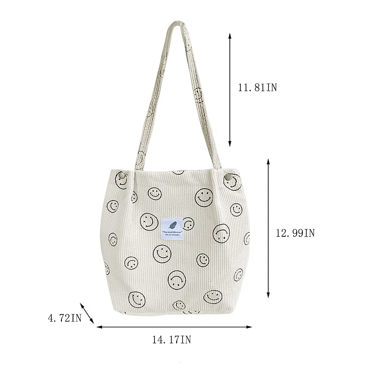 JARKJARD Corduroy Tote Bag Aesthetic Cute Tote Bags Large School Shoulder Bags for Teen Girls Trendy Stuff(Blue)