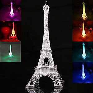 NUOBESTY 2pcs Eiffel Tower Night Lights LED Table Lamps RGB Color Changing Lamps Eiffel Tower Ornaments for Living Room Bedroom Nursery Room 136cm