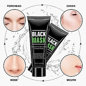 Blackhead Remover Mask, Black Peel Off Mask With Brush, Charcoal Face Mask For Nose Blackhead Remover, Blackhead Mask For All Skin Types