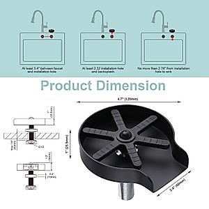 Bottle Washer for Kitchen Sink: iVIGA Matte Black Glass Rinser - Stainless Steel Cup Rinser Bottle Cleaner - Bar Glass Quick Automatic for Baby Bottle with Cleaning Brush