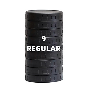 Jumterlee 9 Pack Black Regular Mouth Mason Jar Lids with Silicone Rings, Plastic Mason Jar Lids,Plastic Canning Lids, Fit Ball,Kerr and More (black)