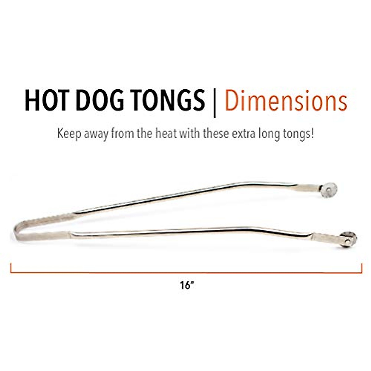 BBQ Butler Stainless Steel Hot Dog Tongs - Frank Flipper - Long Cooking Tongs - Grill Tongs - Grilling Tools - Grill Accessories - Easily Flip Food - Sausages/Brats/Kebabs/Hot Dogs