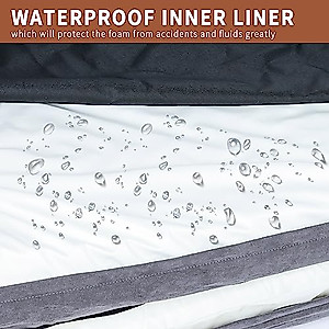 KIYUMI Dog Sofa Bed Orthopedic Waterproof Dog Bed with Removable Washable Cover,Egg Crate Foam Pet Bed Mat,Pet Bolster Couch Pet Beds for Extra Large Dogs