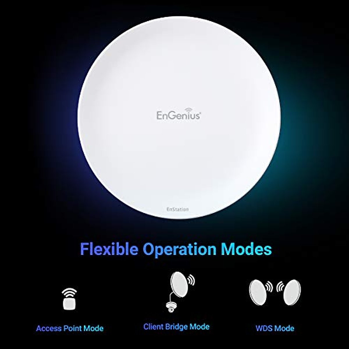 EnGenius Technologies Wi-Fi 5 Outdoor AC867 5GHz Wireless Access Point/Client Bridge, Long Range, PTP/PTMP, Additional 802.3at PoE Port, IP55, 26dBm with 19dBi Directional Antennas (N-EnStationAC Kit)