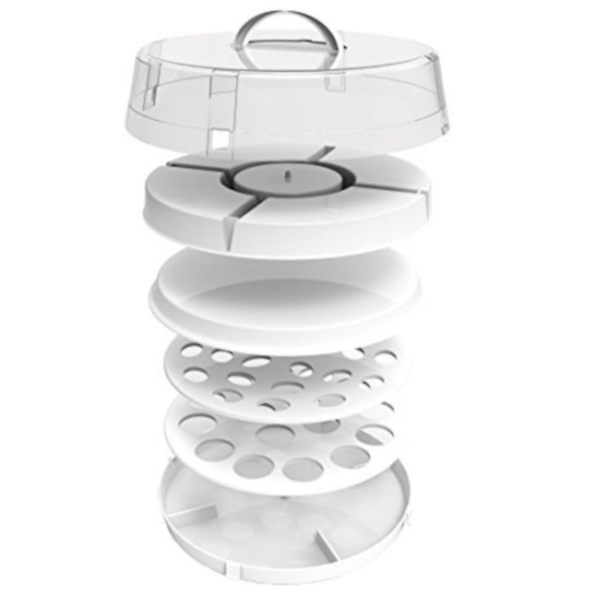 Crazy Chef Premium 6 in 1 Cupcake Carrier with Lid Collapsible Portable Cupcake, Deviled Egg, Pie, Chips and Dip and Cake Container - BPA Free