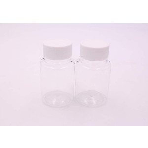 12PCS Clear Empty Portable Thicken Plastic Bottles Case with White Screw Cap Holder Storage Container for Liquid Solid Powder (50ml)