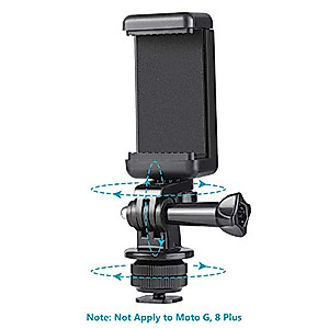 NEEWER Phone Holder / Hot Shoe Mount Adapter Kit Compatible with Action Camera GoPro Hero 11 10 9 8 7 6 5, DJI OSMO Action/Action 2, iPhone13 Pro Max, Samsung, Attaching on DSLR Camera or Ring Light