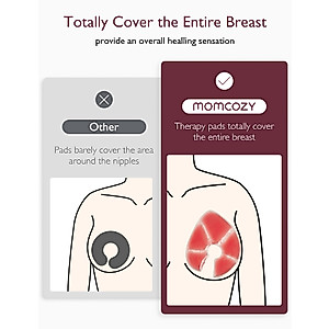 Momcozy Large Reusable Breast Therapy Packs, Temp-Sensing Hot and Cold Gel Breast Pads, Breastfeeding Essentials for Relieve Clogged Ducts, Nipple Pain, Improve Milk Flow, Engorgement, 2 Pack