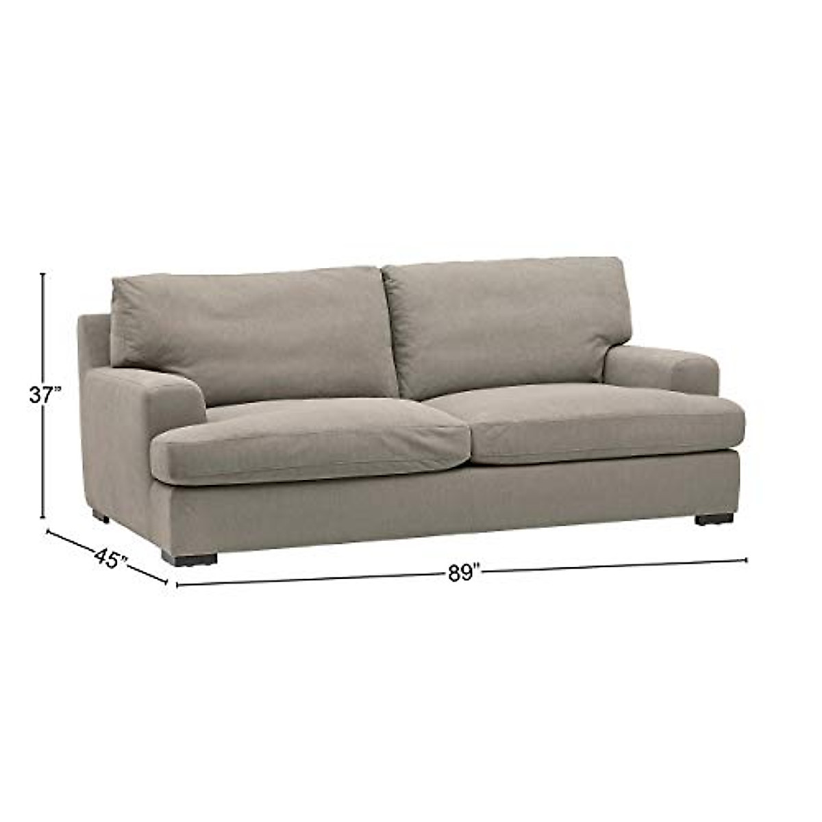 Amazon Brand – Stone & Beam Lauren Down-Filled Oversized Sofa Couch, 89"W, Slate