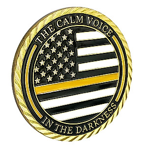 Thin Gold Line Challenge Coin Emergency Dispatcher for First Responders Gift