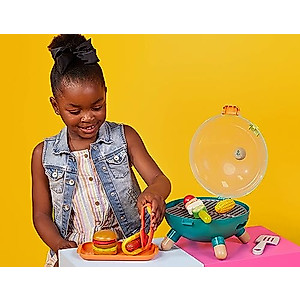 B. toys- Mini Chef - BBQ Grill Playset- Pretend Play BBQ Grill Play Set – Toy Grill & Play Food – Barbecue Role-Play Set for Kids- 3 Years + (16 Pcs)