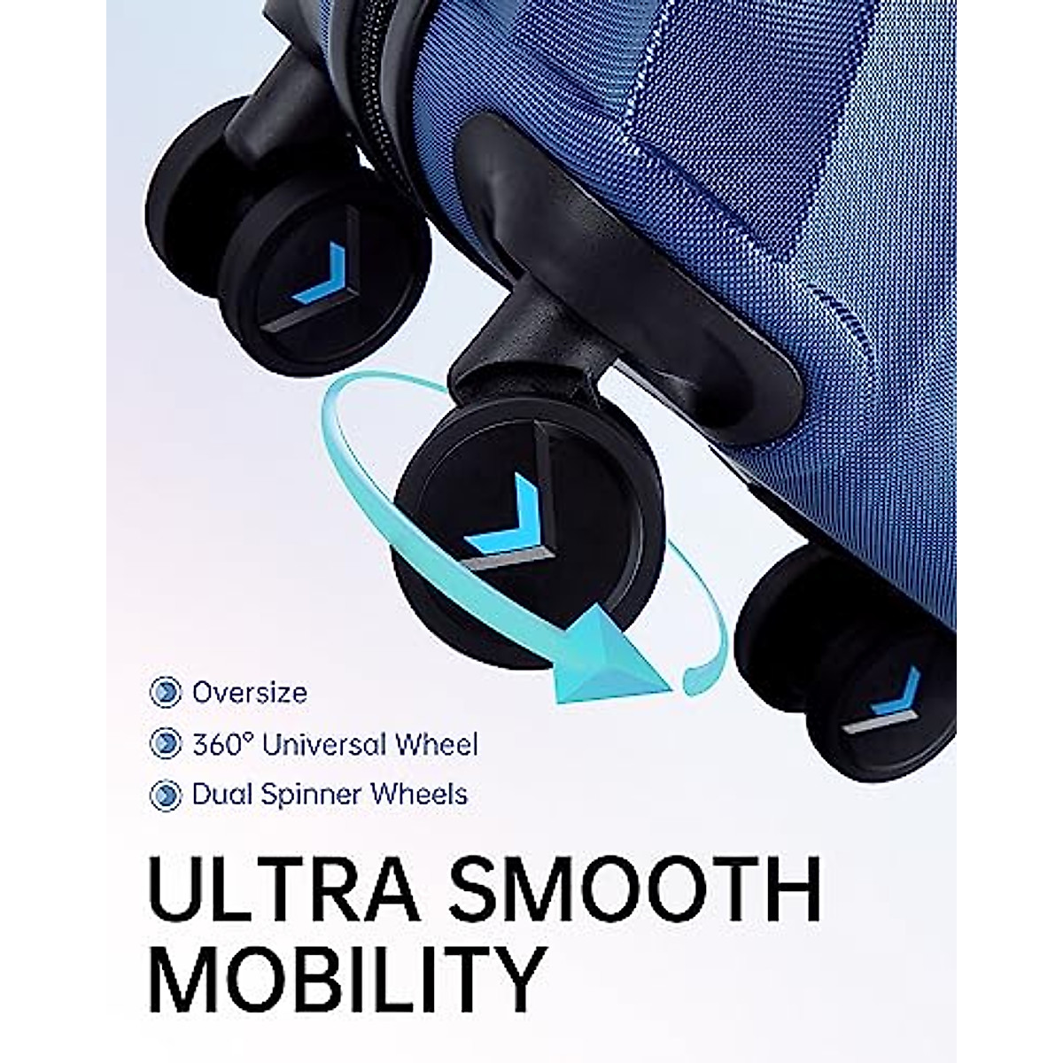 BAGSMART Carry On Luggage, 2 Piece Luggage Sets, PC Hardside Suitcase Airline Approved, 20 Inch Luggage with Spinner Wheels, Travel Luggage Hard Shell Suitcases Set with Duffle Bag for Men Women, Blue