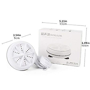 dobrygalpe Portable Washing Machine Ultrasonic Turbo Washing Machine With USB Powered Ultrasonic Turbine Mini Turbo Washer for Home Camping Dorms Business RV Trip College Rooms,white