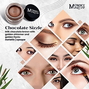 Mommy Makeup Waterproof Stay Put Gel Eyeliner Pot High Pigment, Long Lasting, 0.14 oz (Chocolate Sizzle)