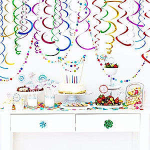 84 Pieces Christmas Hanging Swirls Whirls Party Decoration Streamers Decorations for Thanksgiving Day Birthday Baby Shower Graduation Wedding Celebration Tea Party