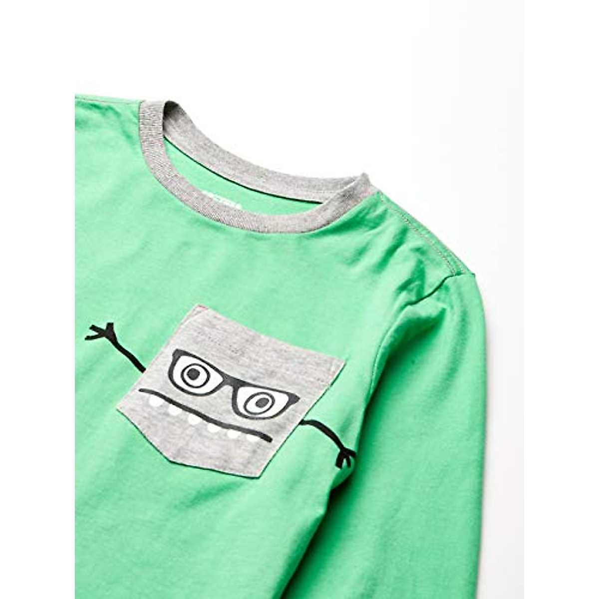 Amazon Essentials Boys' Long-Sleeve T-Shirts, Pack of 5, Monsters/Multicolor/Stripe, Medium