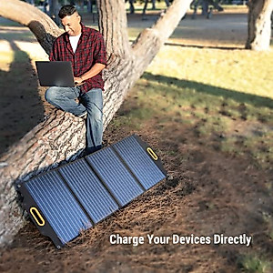 Powerness 120 Watt Portable Solar Panel with Patented LCD Digital Window, Solar Charger for Camping, Outdoor and RV, Compatible with Jackery, BLUETTI, Anker, Goal Zero Portable Power Stations