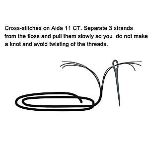 Printed Cross Stitch Kits 11CT 10X14 inch 100% Cotton Holiday Gift DIY Embroidery Starter Kits Easy Patterns Embroidery for Girls Crafts DMC Stamped Cross-Stitch Supplies Needlework The Cross Rose