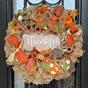 HUIHUANG Orange Wired Ribbon 2-1/2 inch Linen Orange Wire Edge Burlap Ribbon for Fall Wreaths, Bows, Craft, Garland, Swags, Gift Basket, Tree Decoration, Gift Wrapping, Home Decor -10 Yards (30 feet)