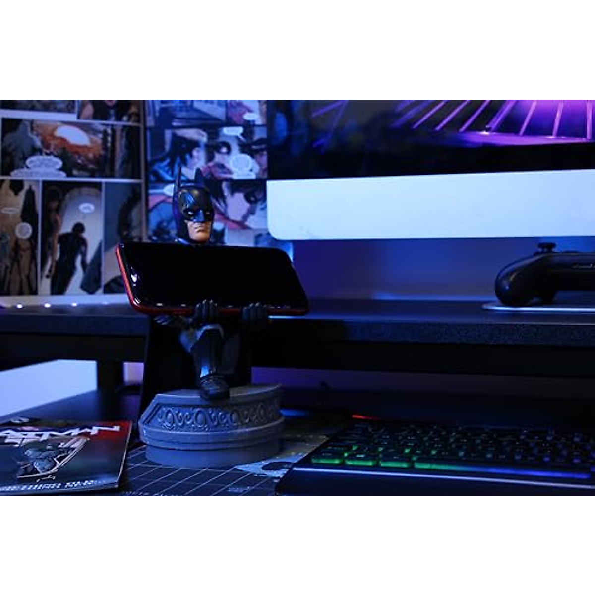 Cable Guys - Batman Gaming Accessories Holder & Phone Holder for Most Controller (Xbox, Play Station, Nintendo Switch) & Phone