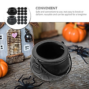 LUOZZY 24pcs Mini Candy Cauldron Kettles Halloween Candy Bucket with Handle Halloween Party Decoration
