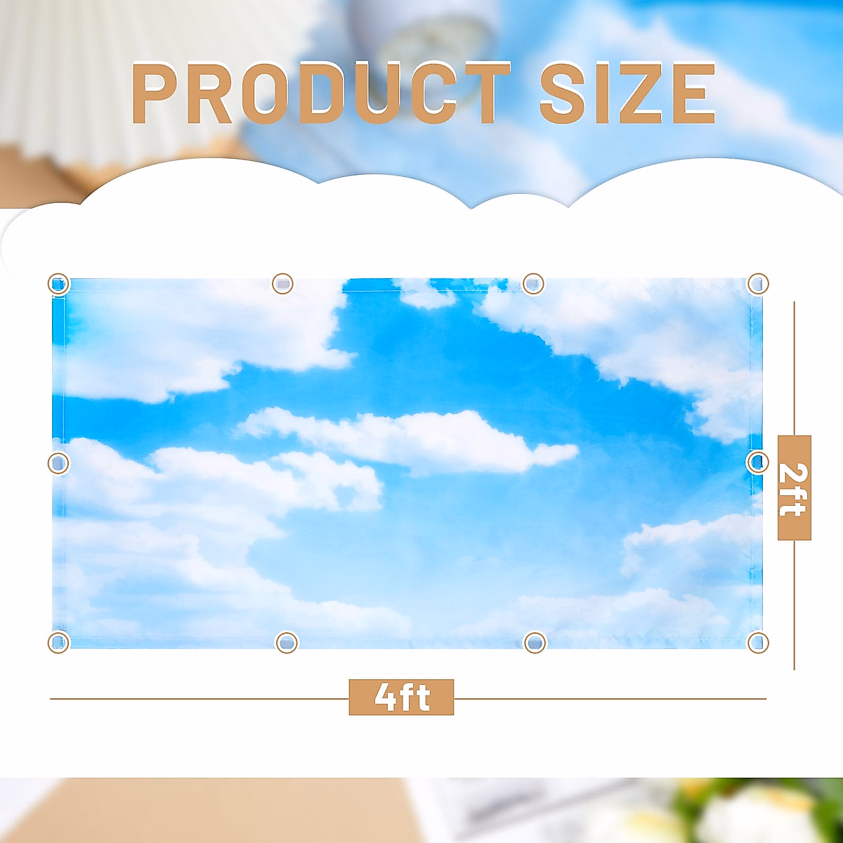 Patelai 4 x 2 Feet Fluorescent Light Cover for Ceiling Classroom Magnetic Cubicle Shade with 10 Magnets Fluorescent Light Filters for School Home Office Drop Lamp Decor(Cloud)