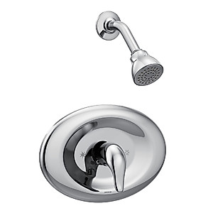 Moen Chateau Chrome Eco-Performance Shower Trim Set, Featuring Showerhead and Shower Lever Handle with Escutcheon (Posi-Temp Valve Required), TL2368EP