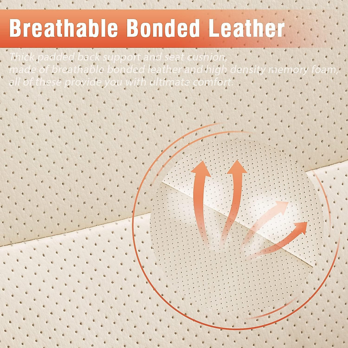 Big and Tall 400lbs Office Chair - Adjustable Lumbar Support Heavy Duty Metal Base Quiet Rubber Wheels High Back Large Executive Computer Desk Swivel Chair, Ergonomic Design for Back Pain, Beige