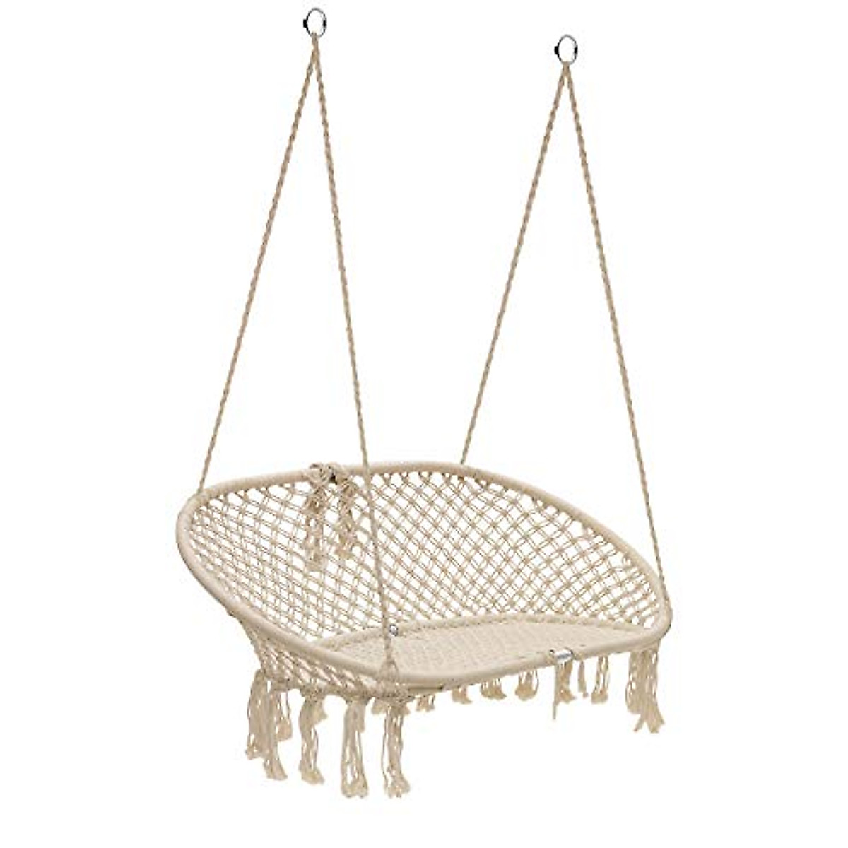 Sorbus Hammock Chair Macrame Hanging Swing Bench, Perfect for Indoor, Outdoor, Teens Girl Bedroom, Home, Room, Patio, Deck, Yard, Garden, Knitted Floating Swinging Bench, (Double Swing)