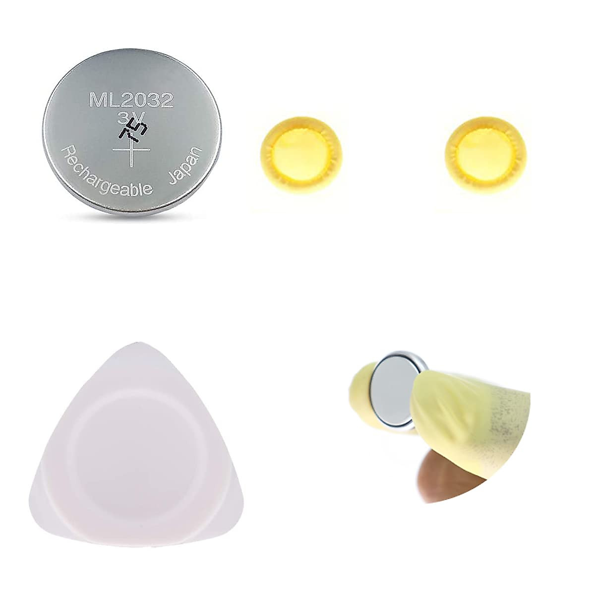 LeFix 3V ML2032 Rechargable Coin Cell Lithium Battery for Logitech K750 Solar Keyboard,Sega Dreamcast|Plastic Scribe and Anti-Static Finger Glove Kit (1Pack)