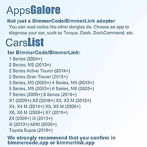 Vgate vLinker BM Plus Bluetooth BLE OBD2 Scanner for BMW/Mini, Works with iPhone & Android Unlock Car Hidden Features in BimmerCode, OBD II Diagnostic Tool