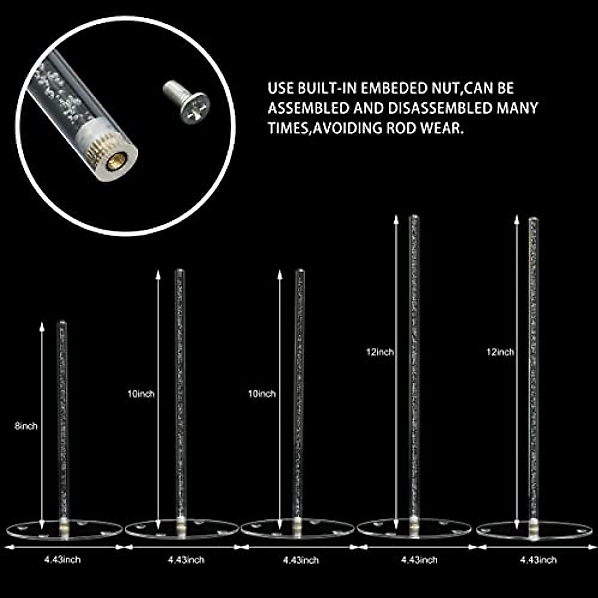 Clear Bubble Acrylic Donut Stands -5PCS Bagel Holder Display,Reusable Doughnut Pretzel Tower for Dessert Table,Wedding Bar,Birthday Party,Treat Table Decor Parties Stacker with Built-in Copper Nut by VREASK
