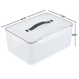 Uumitty 4 Pack Airtight Food Storage Container Set, Bread Box for Kitchen Countertop, 15 Quart Plastic Food Storage Bin, Leak Proof, Clear