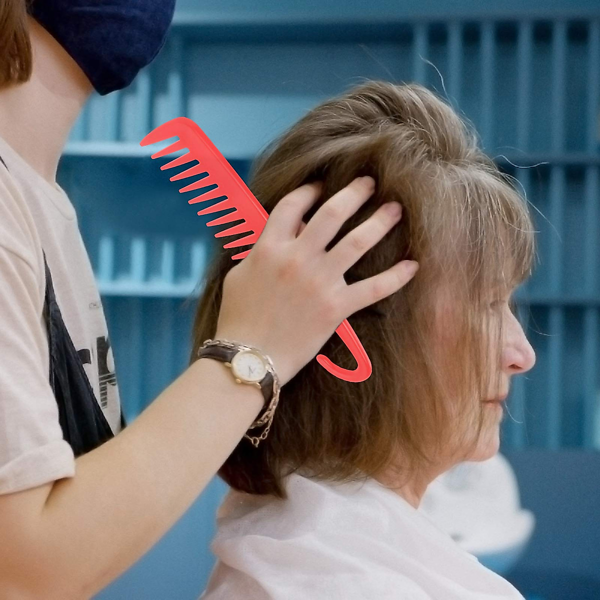 YEEPSYS Wide Tooth Comb for Curly Hair,Long Hair,Wet Hair,Detangling Comb, Paddle Hair Comb (Pink)