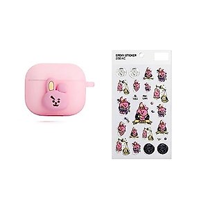 Jungkook-Cooky Official Merchandise Set [Gen 3]-One Cooky Character Jelly Case Cover Compatible with Airpod 3 +One Cooky Sticker+Photocards Included_Butter Permission to Dance Jungkook Seven