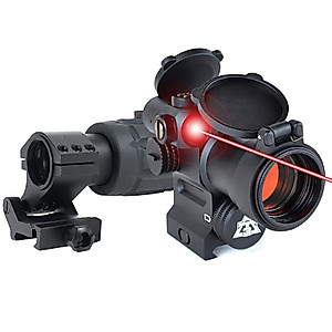AT3 Magnified Red Dot with Laser Sight Kit - 2 MOA Red Dot with Laser Sight and 3X Magnifier (Red Laser)