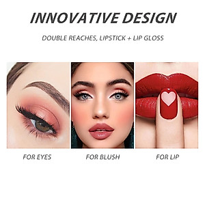 KUAILEGO ROSE GOLD 2 In 1 Matte Lipstick & Liquid Lipstick, Matte Finish, Nude, Full Color Lipstick, Long Lasting Waterproof Velvet Lip Gloss (04)