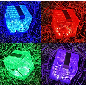 Solight Design Solar Puff Merlin, Rechargeable Color Changing Solar Lantern - Collapsible LED Camping Lantern, Easy Open and Fold, Extreme Weather-Tested (Multicolored)