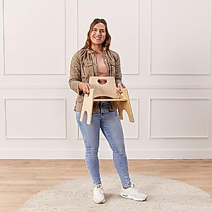 ECR4Kids Stackable Wooden Toddler Chair, 8in, Kids Furniture, Natural, 2-Pack