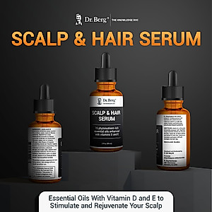 Dr. Berg (All In One) Hair Serum with Jojoba Oil & Castor Oil For Fuller Thicker Looking Hair | Contains 15 Plant-Based Natural Hair Oils | Enhancement with Vitamin E & D | 2 fl oz