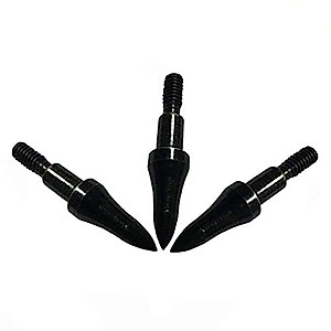 JJZS 12 Pack Steel Archery 75 Grain Field Points with 12 Pack Aluminum Arrow Inserts, Target Practice Arrow Tips and Inserts for 5/16 inch Carbon Arrows