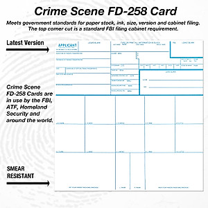 Fingerprint Cards, Applicant FD-258, 50 pack
