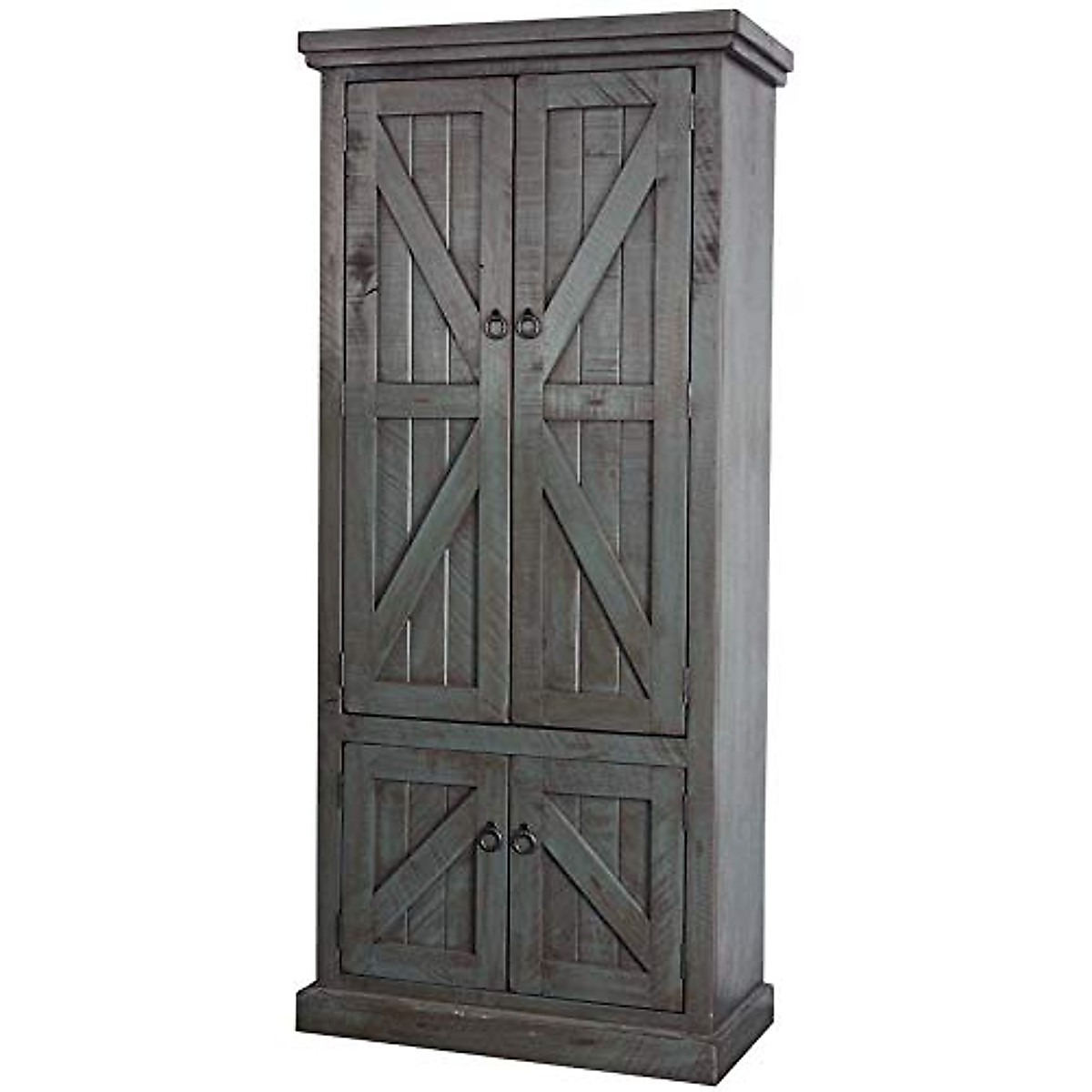 American Heartland Rustic Double Door Pantry, Rustic Dark Blue