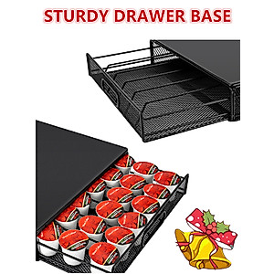 CODOGOY Coffee Bar Accessory Coffee Station Organizer, 2 in 1 Coffee Pod Drawer & Tea Bag Holder